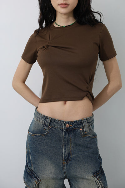 COLOR iN ID(カラーインアイディー) - ピーナッツクロップピンタックTシャツ / Peanut Crop Pintuck T-shirt – einz.jp