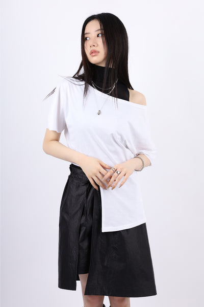 COLOR iN ID(カラーインアイディー) - アンバランスハーフオフTシャツ / Unbalanced Half Off Tee – einz.jp