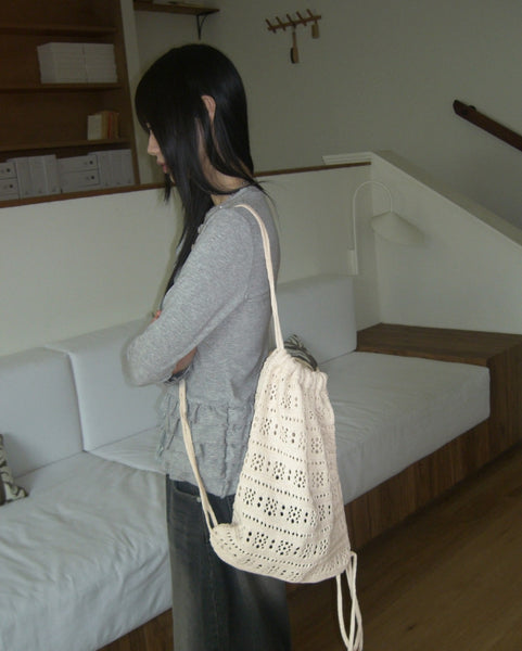 WONDER WONDER (ワンダーワンダー) - ナロパンチングニットストリングバックパック / Naro Punching Knit String Backpack – einz.jp