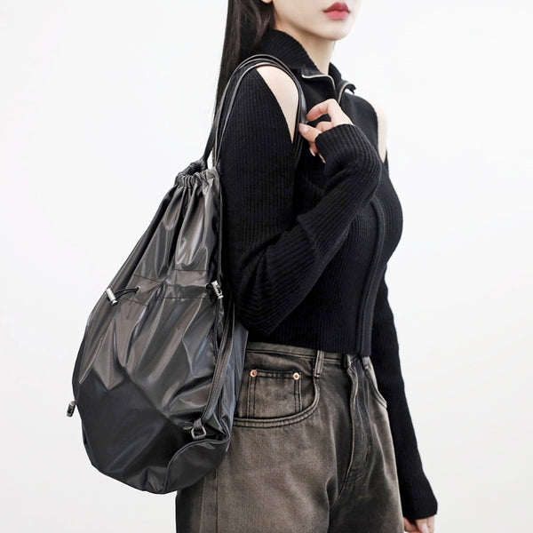 NONCODE(ノンコード) - ドリキンストリングレザーバックパック / Drained String Leather Backpack – einz.jp