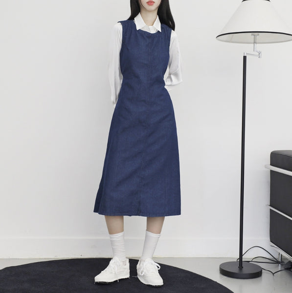 NONCODE(ノンコード) - ポエヌバックスリットデニムワンピース / Poetne Back Slit Denim One Piece – einz.jp