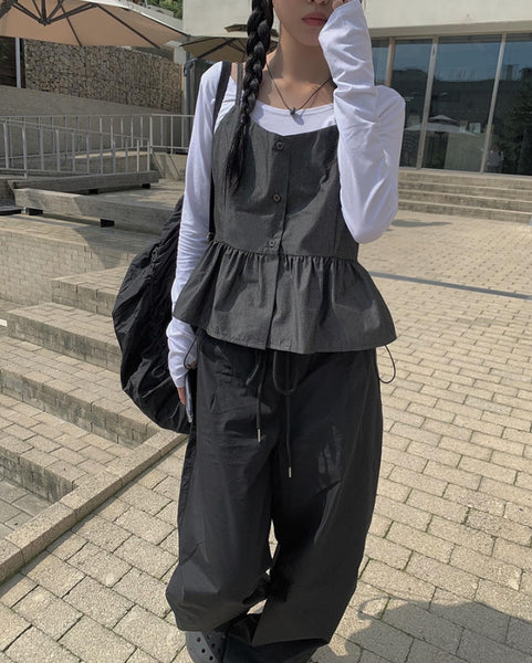 Anyone more (エニワンモア) - ギオストリングピンタックワイドパンツ / Gio String Pintuck Wide Pants – einz.jp