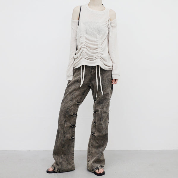 NONCODE(ノンコード) - リエンティインシジョンシャーリングパンツ / Lienti Incision Shirring Pants – einz.jp