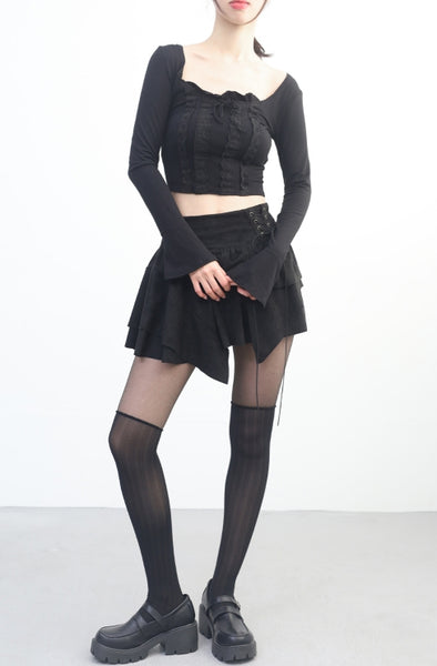 NONCODE(ノンコード) - リプトレースクロップTシャツ / Lipto Lace Crop T-Shirt – einz.jp