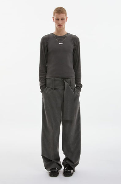 ESC STUDIO（イーエスシーステュディオ） - ワイドベルトパンツ / spacious belt pants – einz.jp