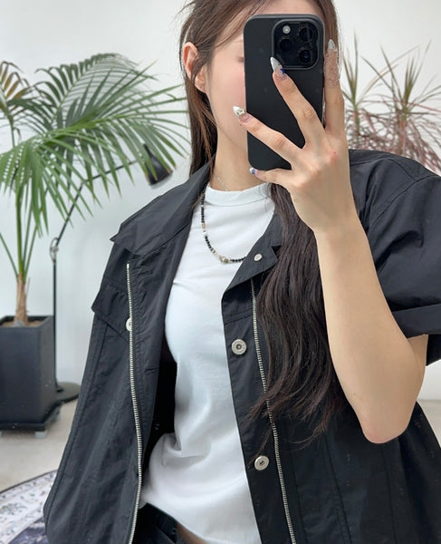 SATIIIZ (サティーズ) - ローペルナイロンハーフジャケット / Ropel nylon half jacket – einz.jp