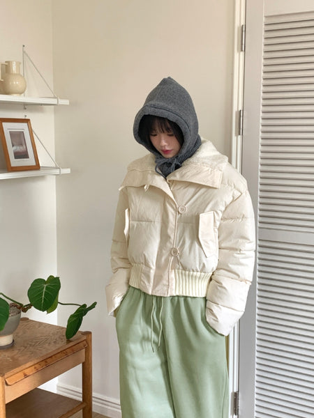 WONDER WONDER (ワンダーワンダー) - プービングハイネックカラクロップショートパディング / Pubing high neck collar crop short ...