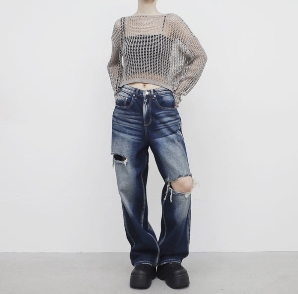NONCODE(ノンコード) - ベファインシースルークロップニット / Befine See-Through Crop Knit – einz.jp