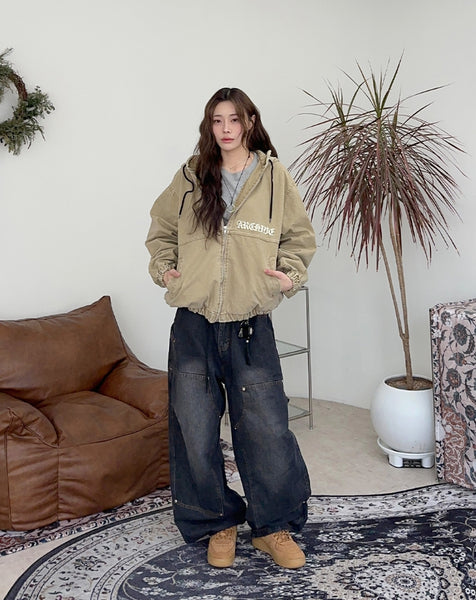 SATIIIZ (サティーズ) - ドープ染色刺繍フードジャケット / Dope Dyeing Embroidered Hood Jacket – einz.jp