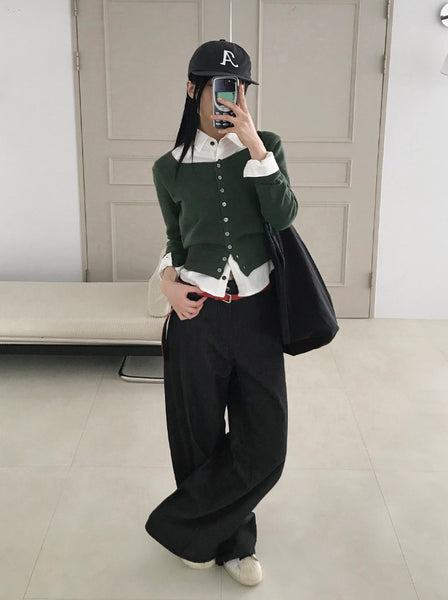 AAKE (アケ) - スクエアネッククロップカーディガン / SQUARE NECK CROP CD – einz.jp