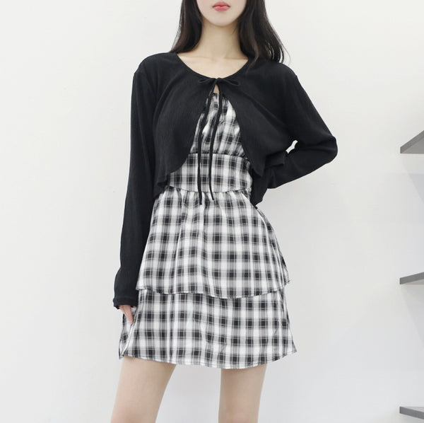 NONCODE(ノンコード) - ミノリボレロ+チェックワンピースセット / Mironi Bolero + Check One Piece Set – einz.jp