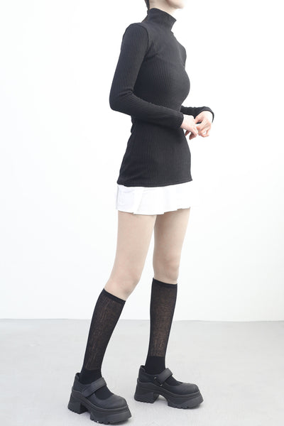 NONCODE(ノンコード) - フローカラーリブワンピース / Flowy Color Matching Ribbed One Piece – einz.jp