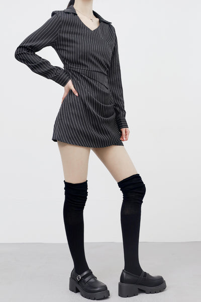 NONCODE(ノンコード) - ティコールストライプ襟付きワンピース / Ticor Stripe Collar One Piece – einz.jp