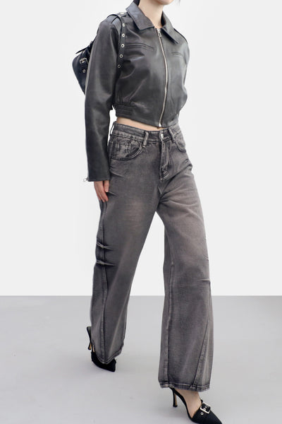 NONCODE(ノンコード) - テネットクロップレザージャケット / Tenet Crop Leather Jacket – einz.jp