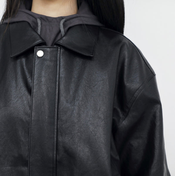 NONCODE(ノンコード) - ベシア襟付きレザージャケット / Becia Collar Leather Jacket – einz.jp