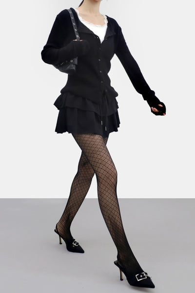 NONCODE(ノンコード) - ラフィアンドットクロスメッシュストッキング / Lafiane Dot Cross Mesh Stockings – einz.jp