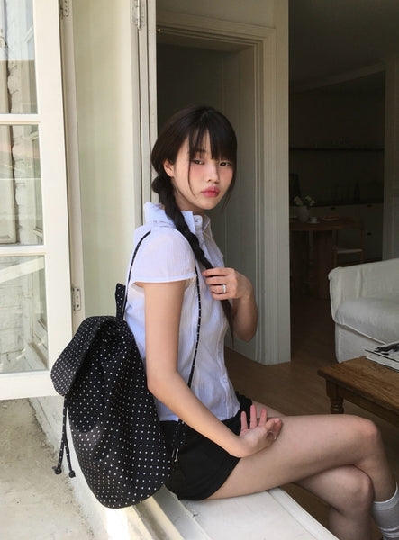 Anyone more (エニワンモア) - グウォンドットポルカドットミニキャンバスリュック / Guwon Dot Polka Dot Mini Canvas Backpack – einz.jp
