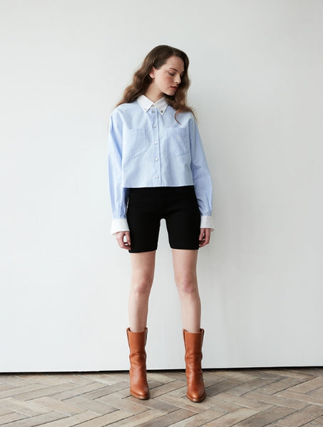 MUDIDI - Crop shirt 001 Blue – einz.jp