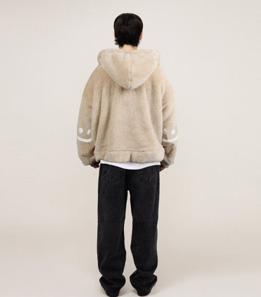 GRAVER(グレーバー) - Elbow Drawing Smile Embroidery Fleece Jacket – einz.jp
