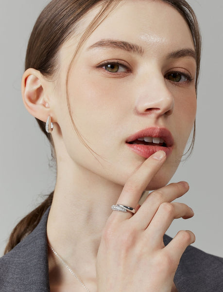 HYÈRES LOR (イエールロール ) - クローシルバーハーフパベリング / Claw Silver Half Pave Ring ...