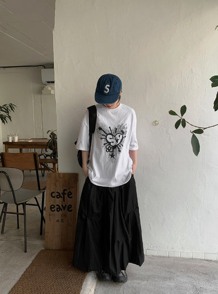 BAON (バオン) - カーバルーンピンタックナイロンロングスカート / Kaa Balloon Pintuck Nylon Long ...
