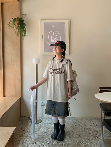 BAON (バオン) - リョイキビンテージウォッシュ加工フリンジデニムミディスカート / Ryoiki Vintage Washing ...