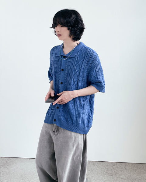 YOURNUS (ユアノス) - キュリーケーブルハーフカーディガン / Curie Cable Half Cardigan – einz.jp