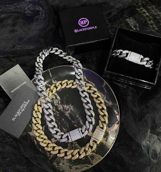 BLACKPURPLE (ブラックパープル) - [BLACKLABEL] ICE CUBAN SET 18MM Woman – einz.jp